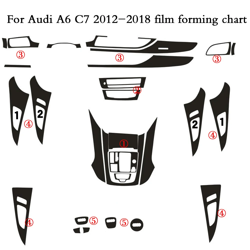 For-Audi-A6-C7-2012-2018-Interior-Central-Control-Panel-Door-Handle-3D ...