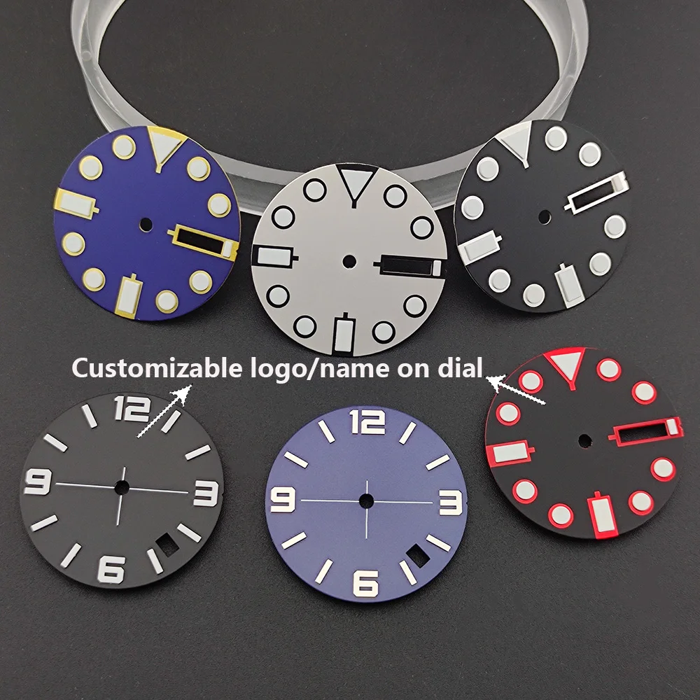 28.5mm Dial NH35/NH36 Dial Face Insert Parts for Watch NH35/NH36 Movement Watch green Luminous ...