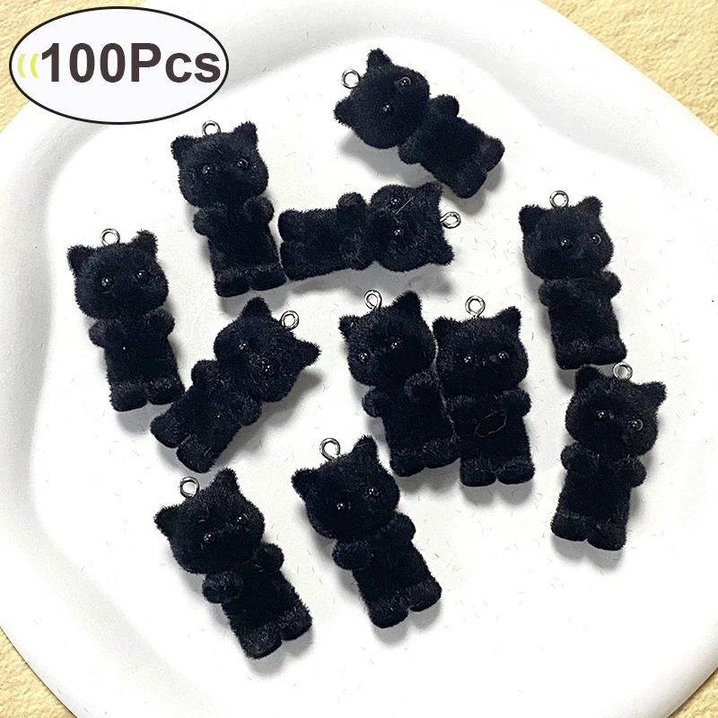 100-adet-kabar-k-3D-siyah-kedi-re-ine-Charms-toplu-toptan-sevimli ...