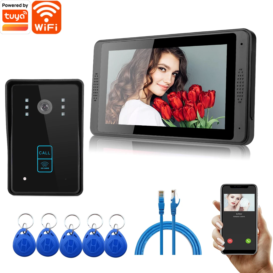 SYSD Tuya Smart Touch Screen Monitor, POE Video Intercomunicador ...