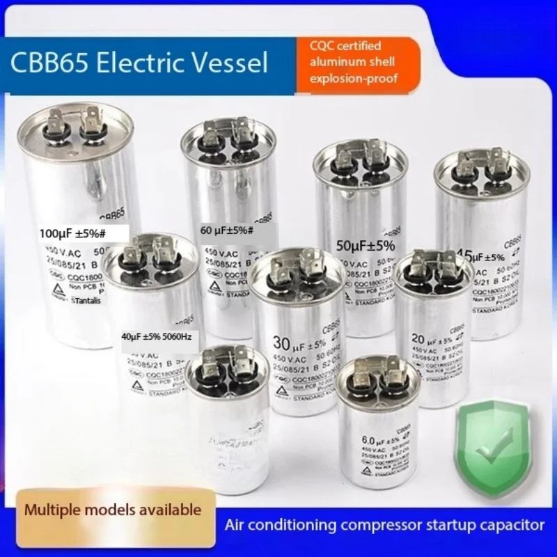1PCS CBB65 Air Conditioner Compressor Starter Capacitor 450V 5/20/25/30 ...