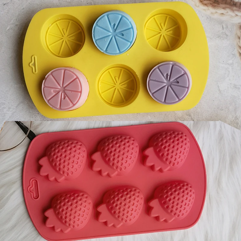 Fruit Ice Cube Form Candy Silicone Mold Strawberry Watermelon Lemon ...