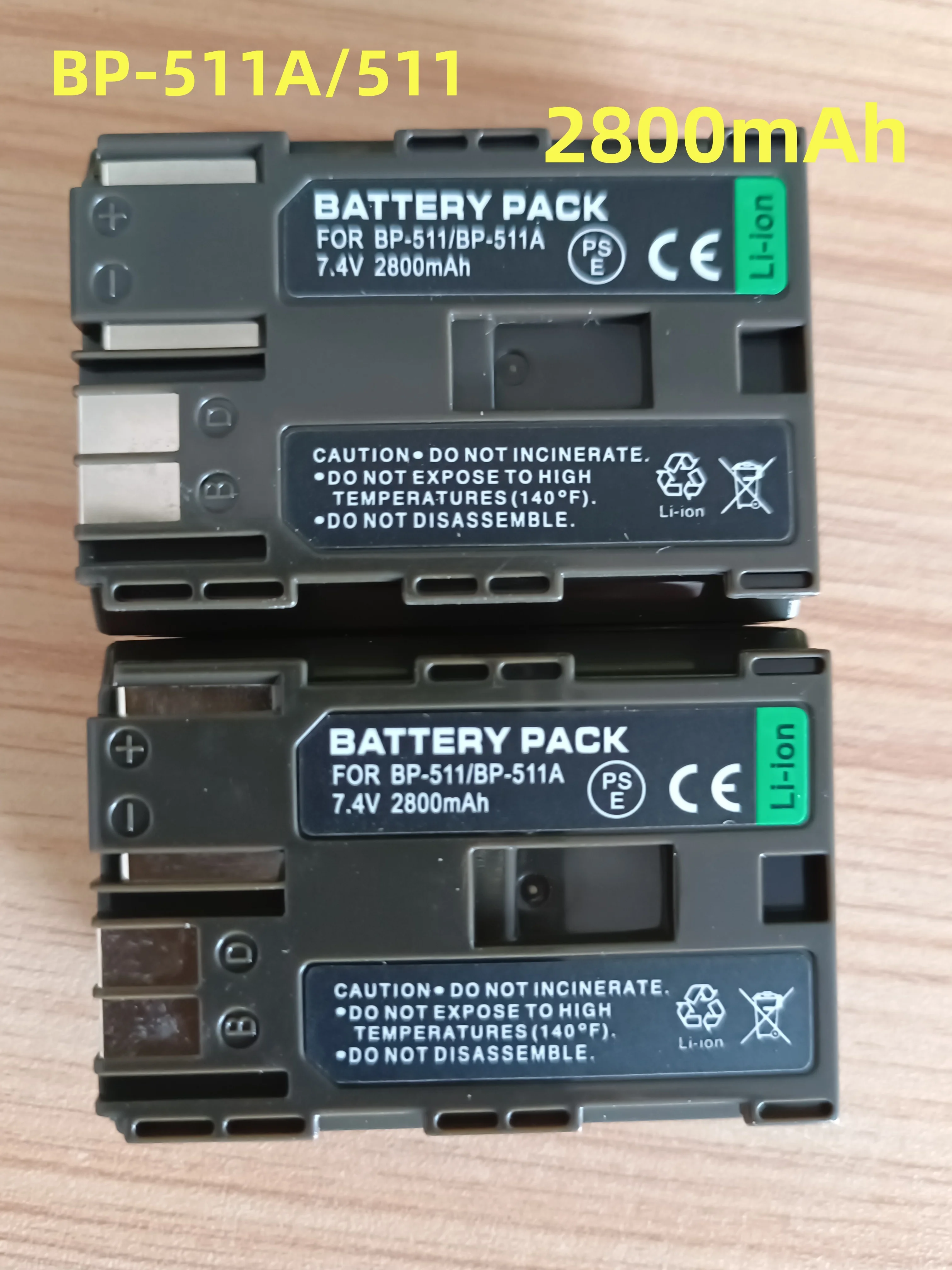 2800mAh BP-511A BP 511A BP-511 BP 511 Camera Battery or Charger For ...