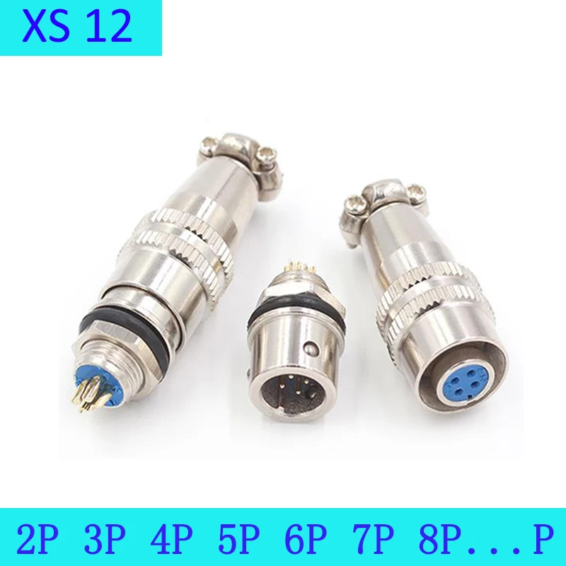 Conector Circular XS12 2 3 4 5 6P con Sensor de acoplamiento, enchufe ...
