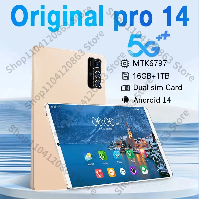 Original-Android-14-Tablet-PC-Dual-SIM-WPS-GPS-Bluetooth-Rede-5G ...
