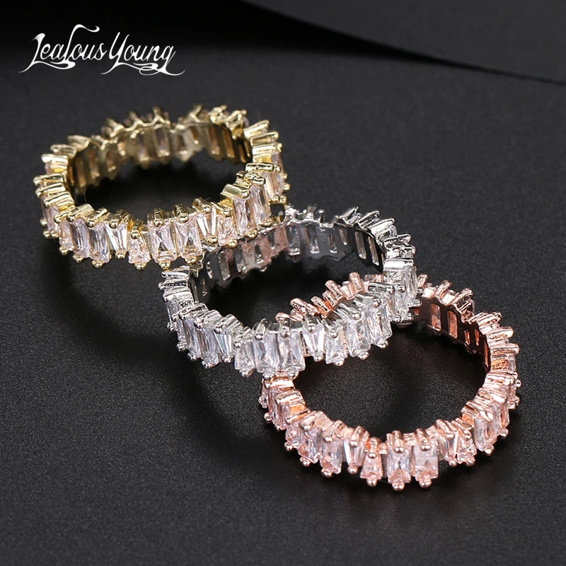 Luxury Female White Crystal Stone Ring Irregular Zirconia Wedding Rings ...