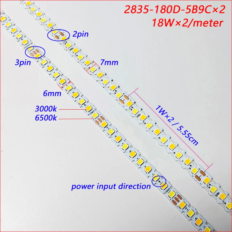 S-type-5-meters-180D-5B9CX2-2835-LED-strip-constant-current-LED-ribbon ...