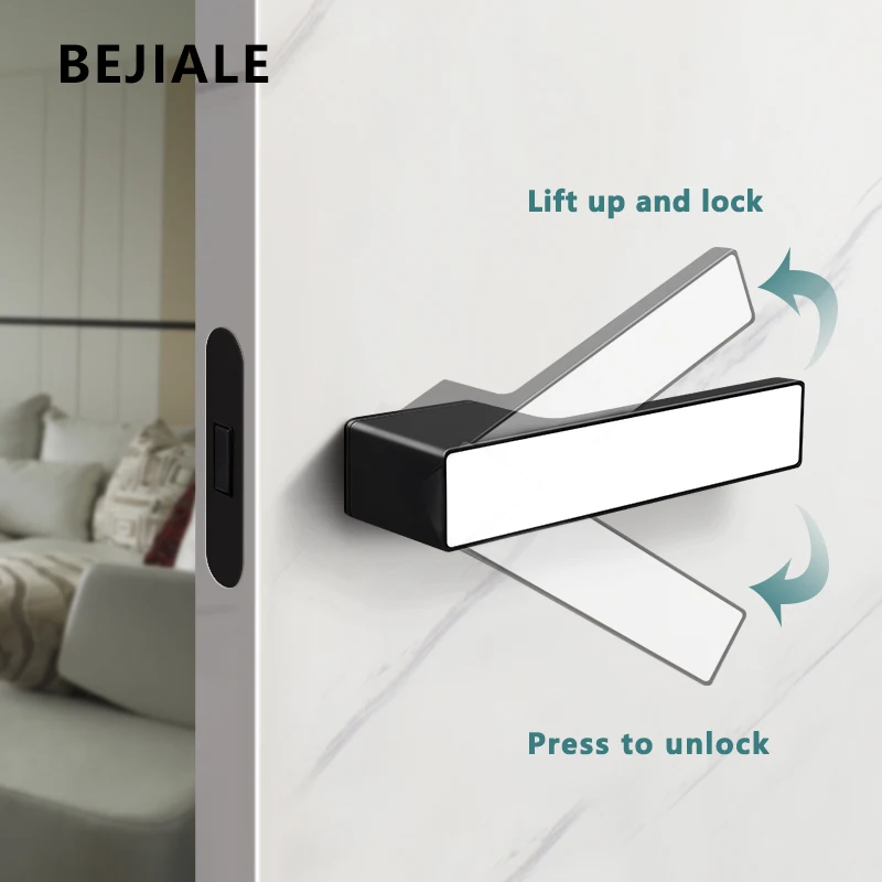 Single-sided-Invisible-Door-Lock-Minimalist-Black-Concealed-Door-Lock ...