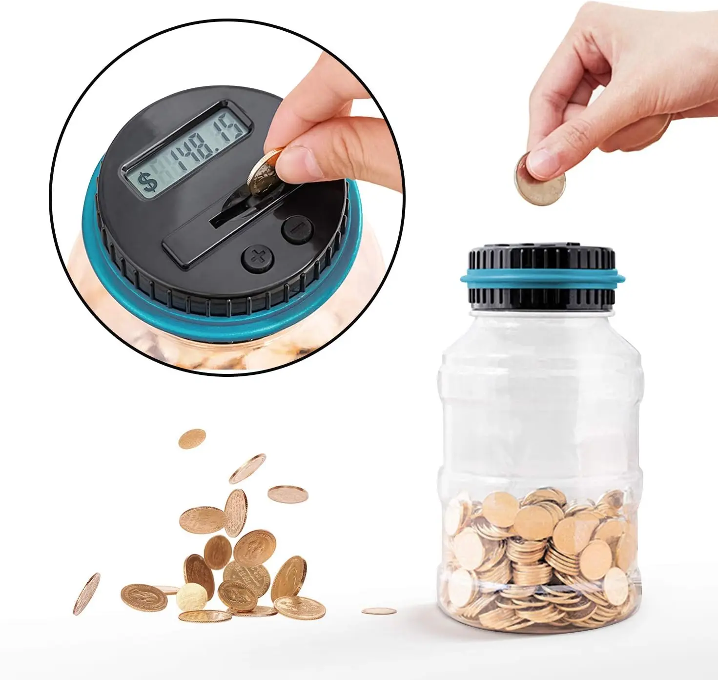 Smart Counting Piggy bank Adult piggy bank LCD displays the amount of ...