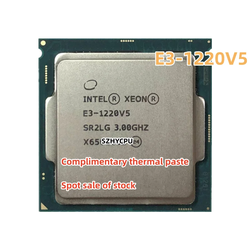 Intel xeon E3 1220 v5 e3 1220v5 e3 1220 v5 3.0 ghz usado processador cpu quad core 80w lga 1151 ...