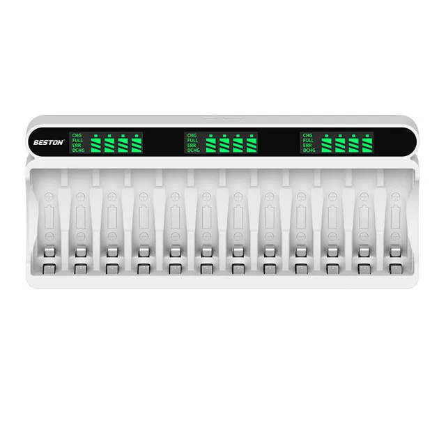 12 Slot LCD Display Smart Battery Fast Charger Multiple Protection For ...