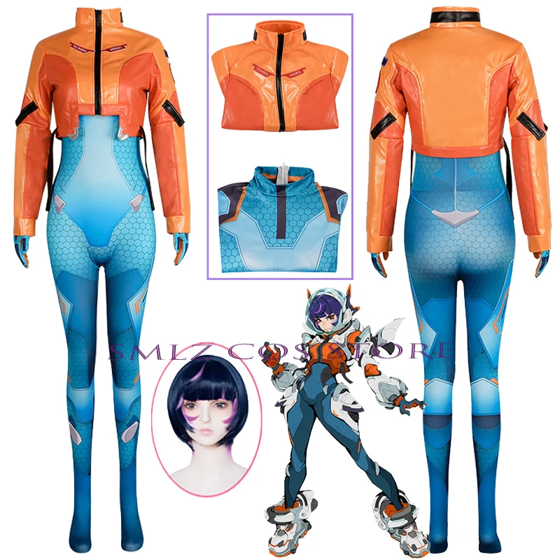 Juno Cosplay Game Costumes Woman Juno Wig Coat Jumpsuits Suit Halloween ...