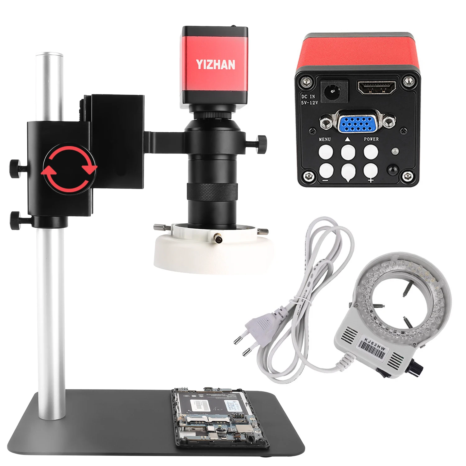 HDMI-VGA-Industrie-Video-Digital-mikroskop-Kamera-130x-Zoom-C-Mount ...