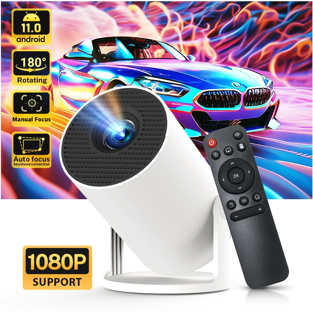 LynCast Projector 4K HD X1BQ Native 720P Android 11 Dual Wifi6 BT5.0 ...
