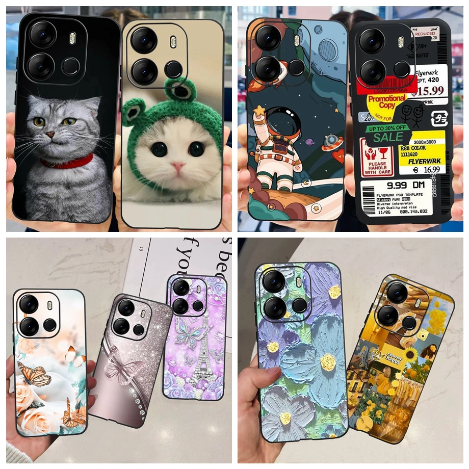 For-Tecno-Pop-7-Pro-Case-Cover-6-56-Black-Silicone-Matte-Soft-Bumper ...