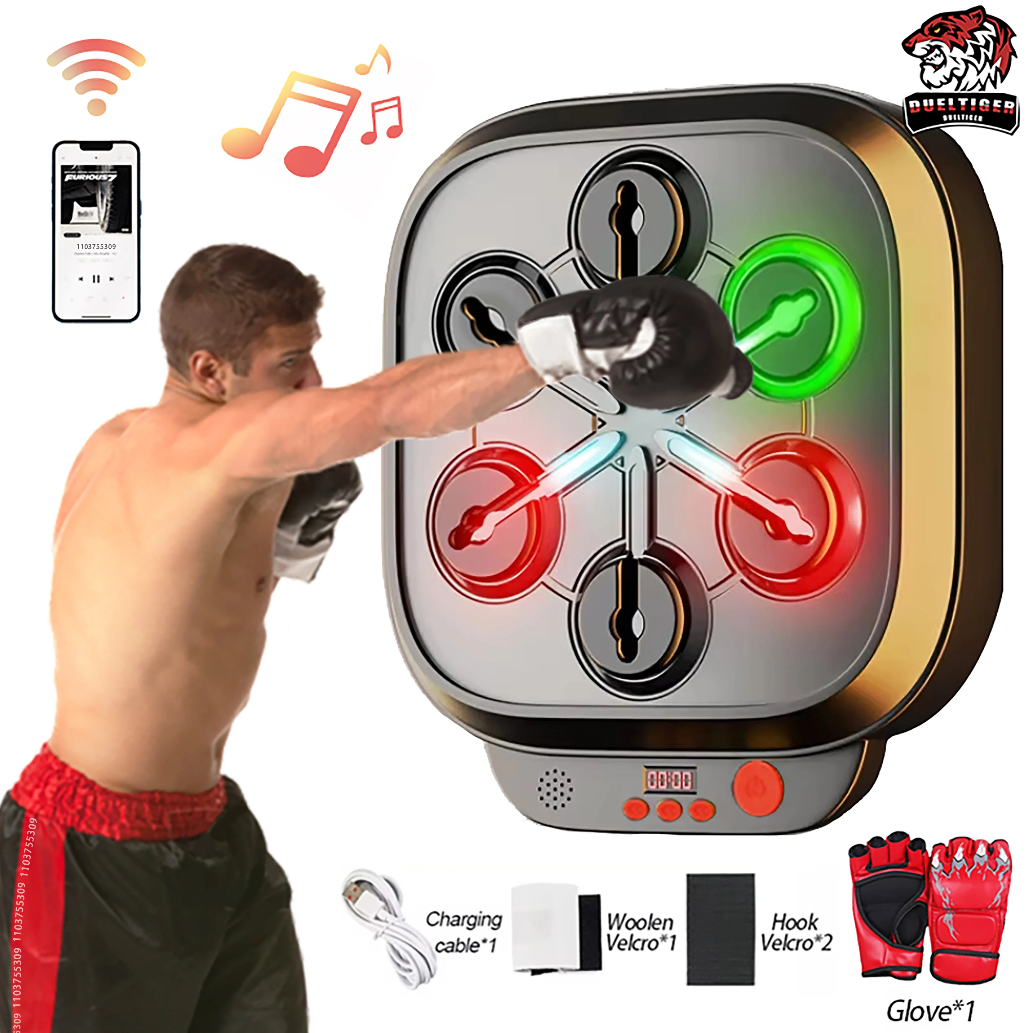 Smart Bluetooth Music Boxing Machine Exercise Equipment Adult Wall ...