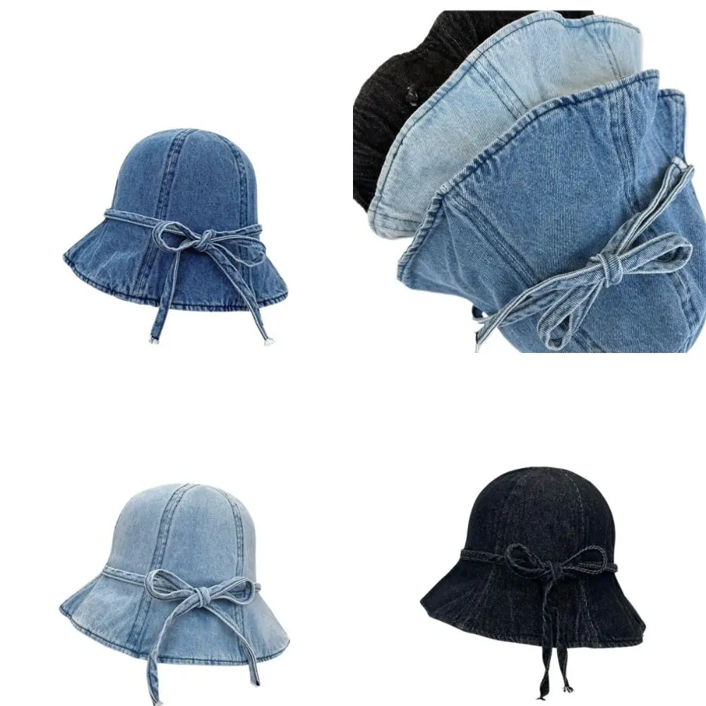 Sweet Face Covering Bow Hat Smiling Face Revealing Face Small Basin Hat ...
