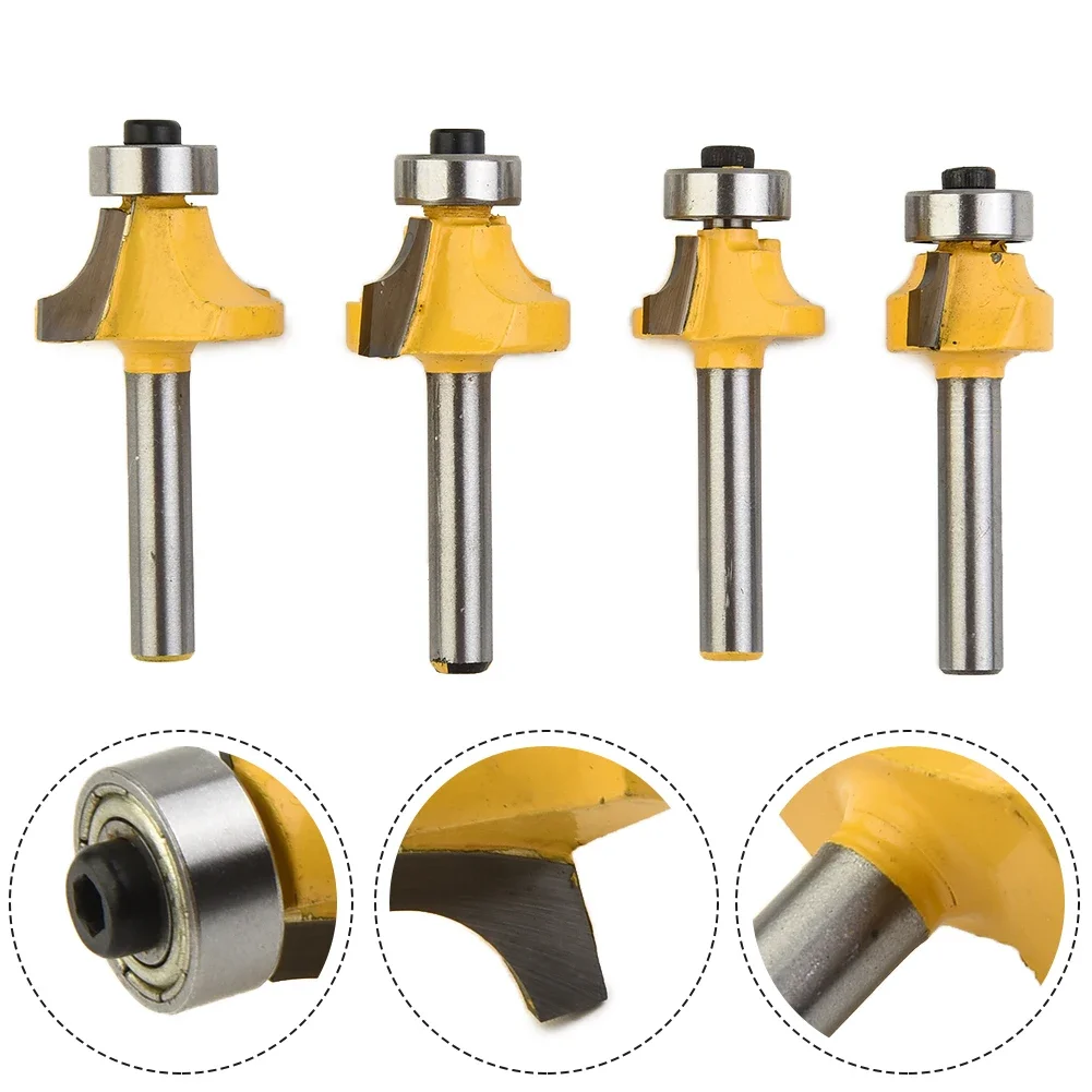 Woodworking-Tools-4pcs-1-4-Inch-Shank-Round-Milling-Cutter-Over-Bead ...