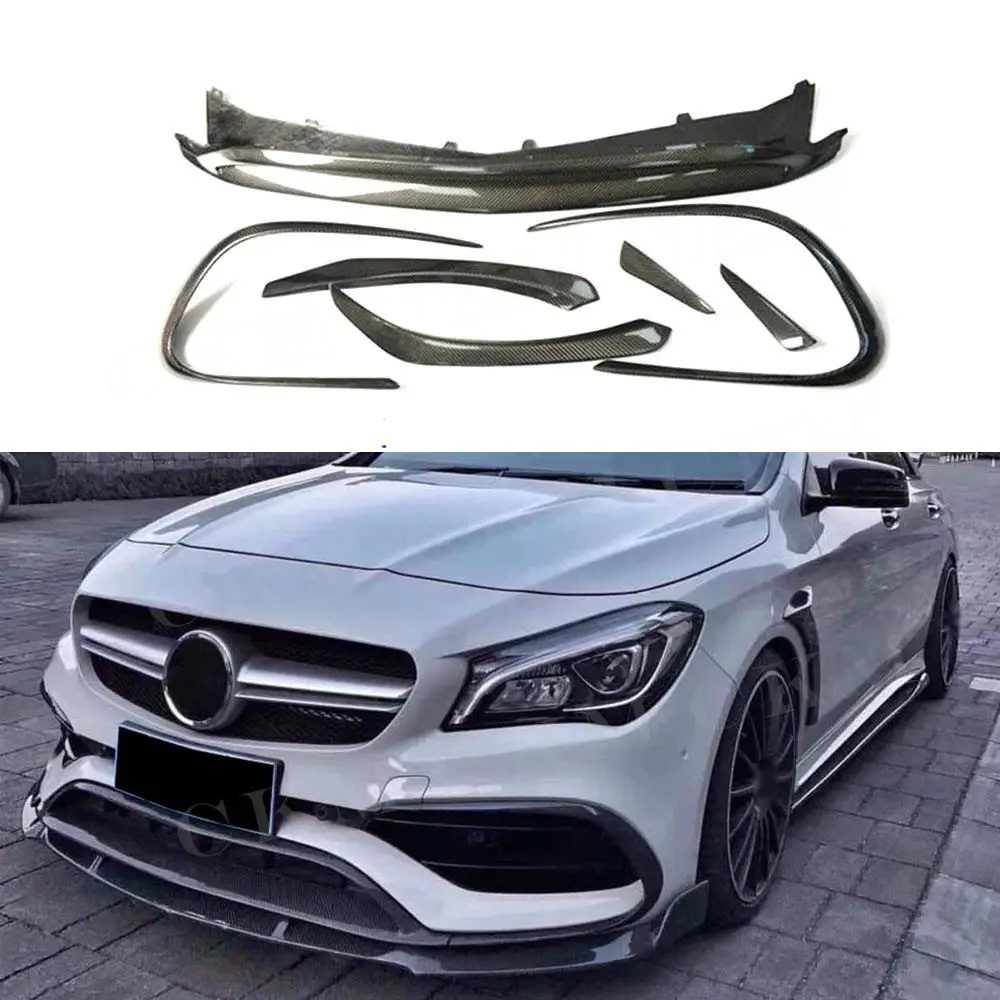 Carbon-Fiber-ABS-Front-Bumper-Lip-Spoiler-Flaps-Canard-for-Mercedes ...