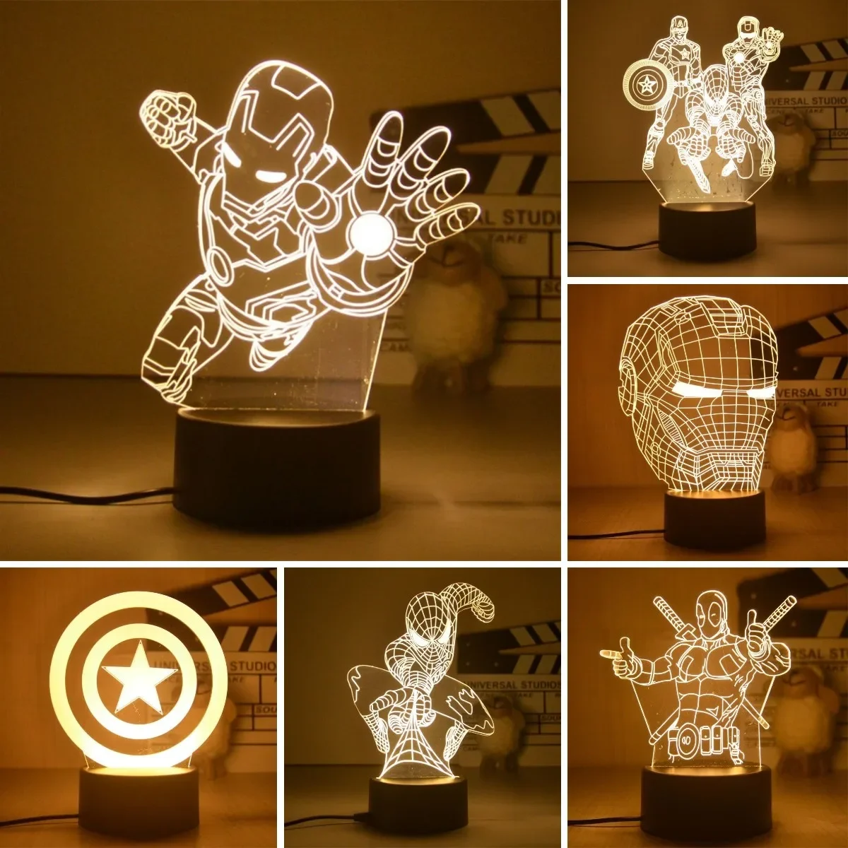 Disney-Marvel-Avengers-Ironman-Spiderman-Thor-Loki-LED-Night-Light ...