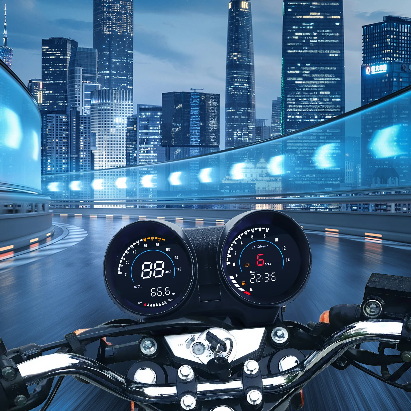2023-LED-Electronics-Motorcycle-RPM-Meter-Speedometer-Digital-Dashboard ...