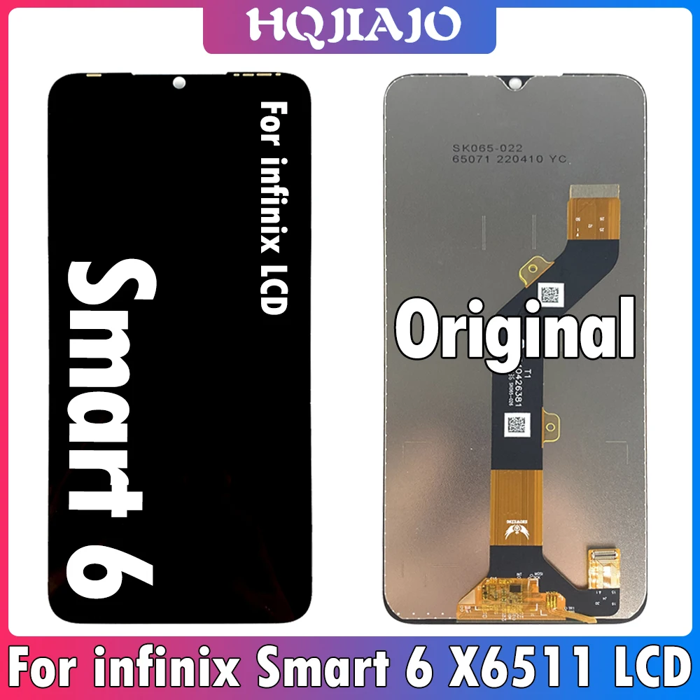 6.6inch Original For Infinix Smart 6 LCD Display Touch Screen Digitizer Panel Assembly For Smart ...