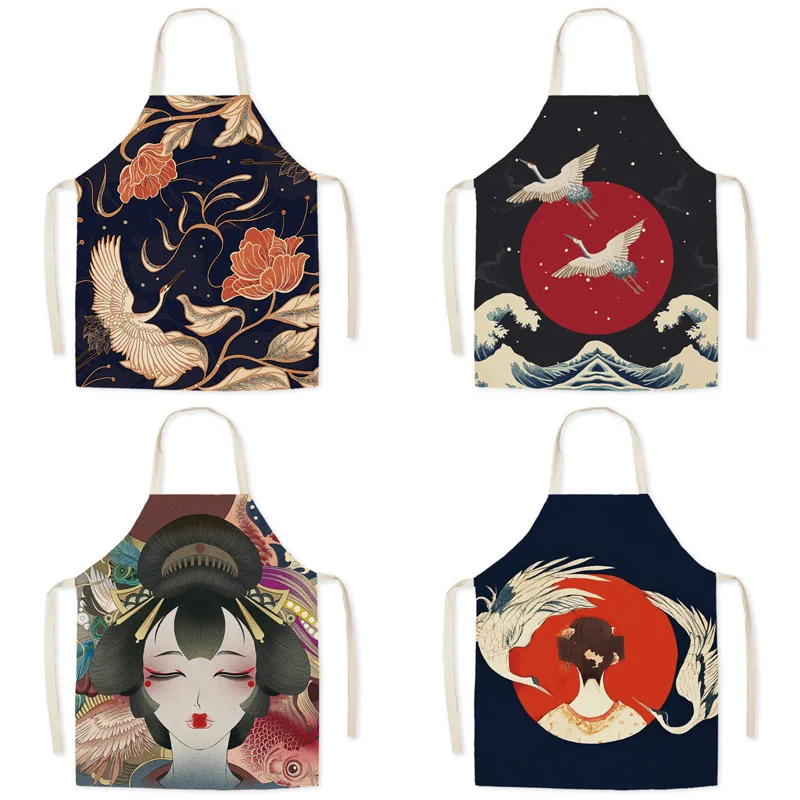 New-Japanese-style-Linen-Household-National-Tide-and-Oil-proof-Apron ...