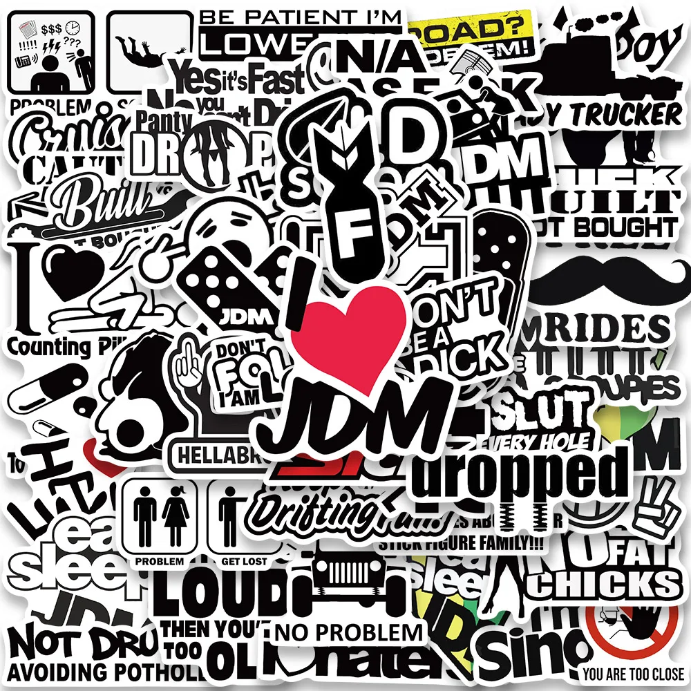 10/50PCS JDM Racing Car Brand Modification Waterproof Stickers DIY ...