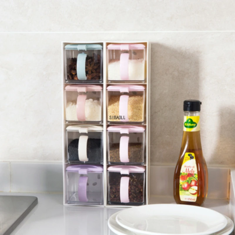 4-Pieces-of-Seasoning-Box-Seasoning-Rack-Salt-and-Pepper-Container ...