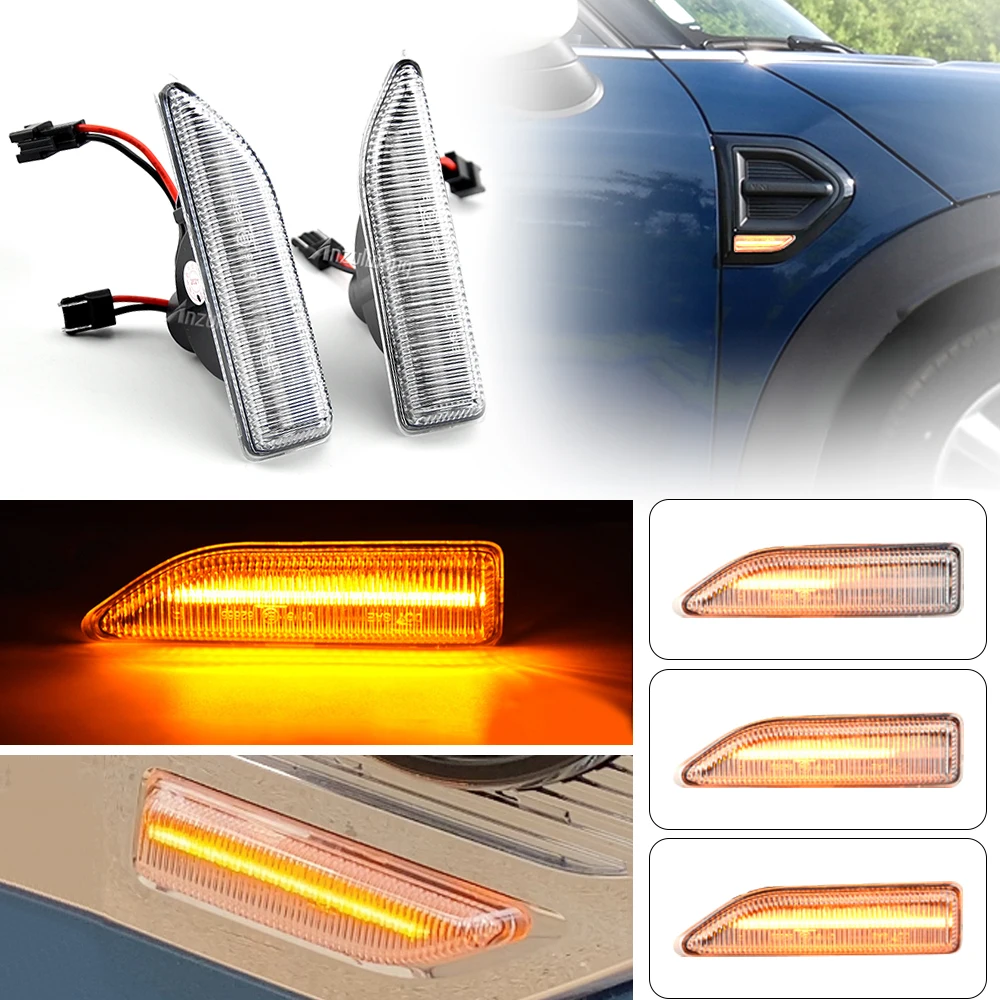 2Pcs For MINI Countryman F60 2017 2018 2019 2020 Smoked Dynamic ...