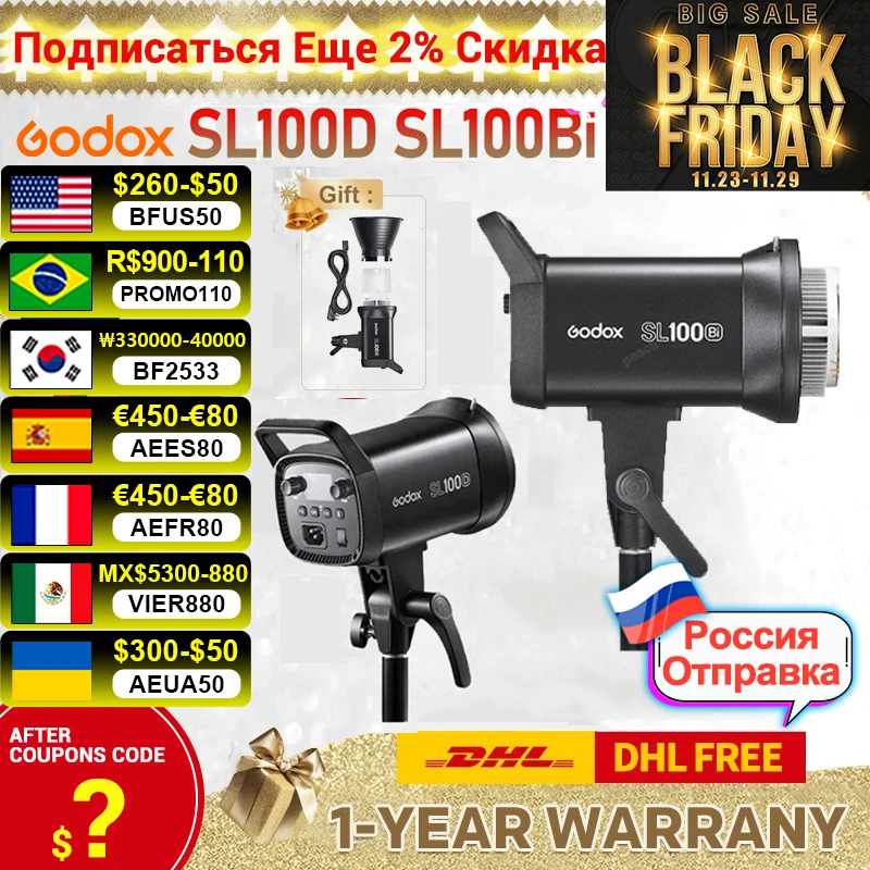 Godox-SL100D-SL-100D-SL100Bi-100W-5600K-White-Version-LCD-Panel-LED ...