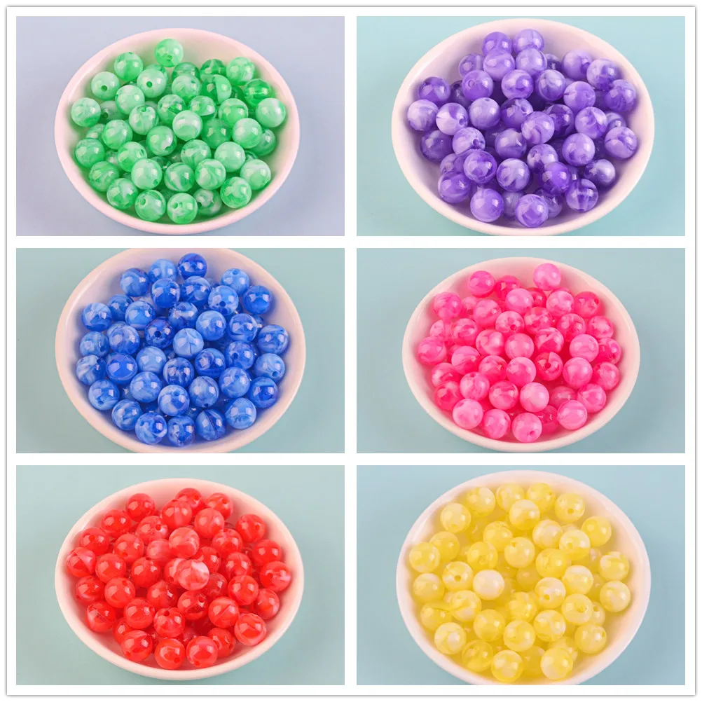 500g Loose abs imitation pearl perforated white bead resin accessories ...