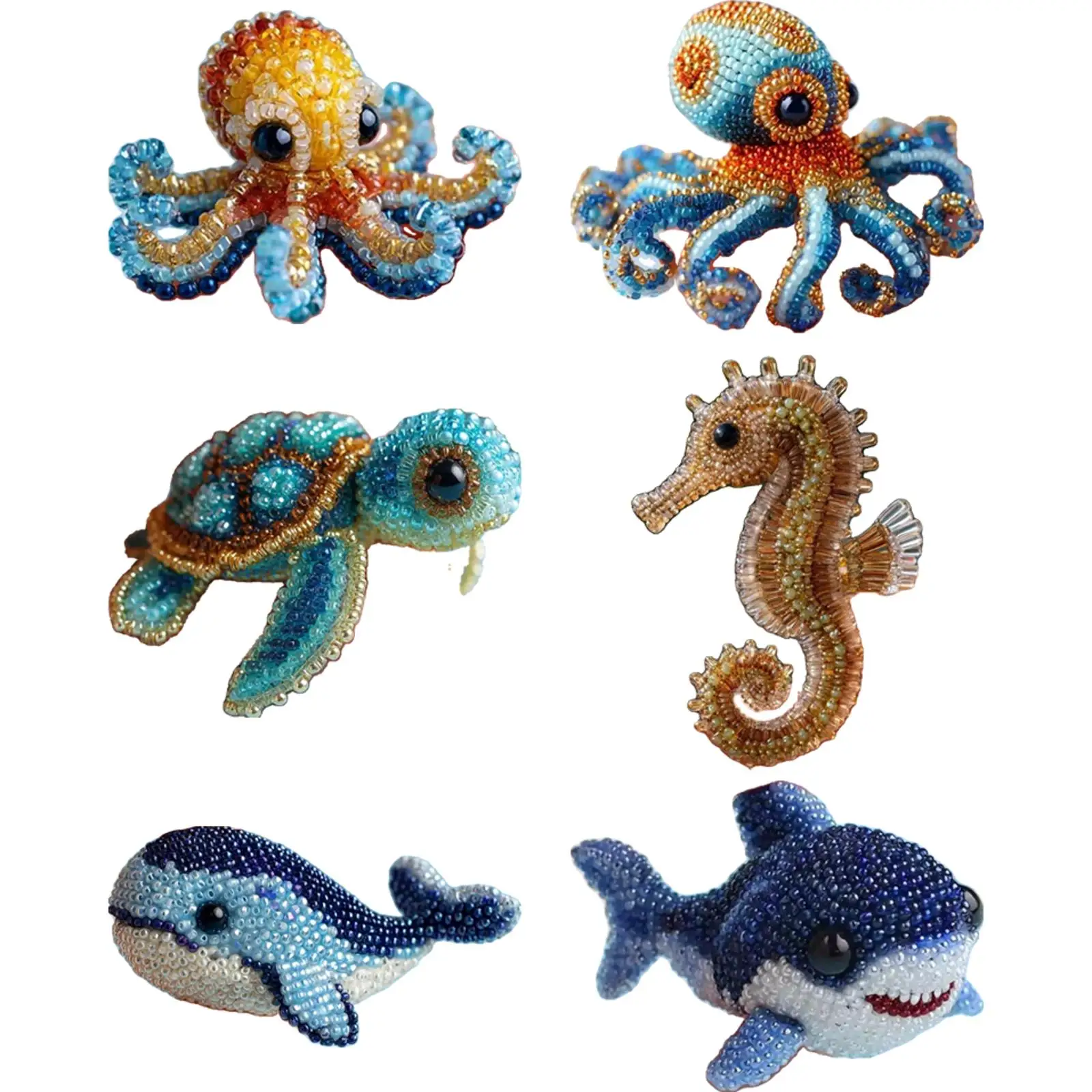 Creative Beaded Embroidery Kit Multi-Purpose Ocean-Themed Bead ...