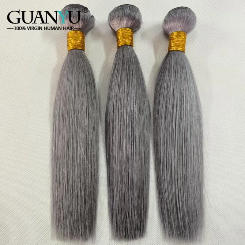 10A Grey Gray Straight Ombre Colored Human Hair Bundles 100% Human Hair ...