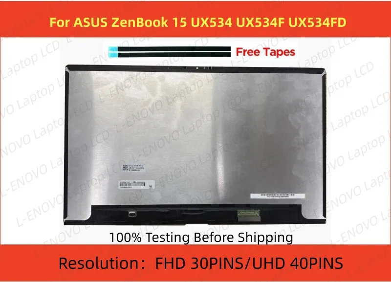 15.6 " for ASUS ZenBook 15 UX534 UX534F UX534FA UX534FAC UX534FT ...
