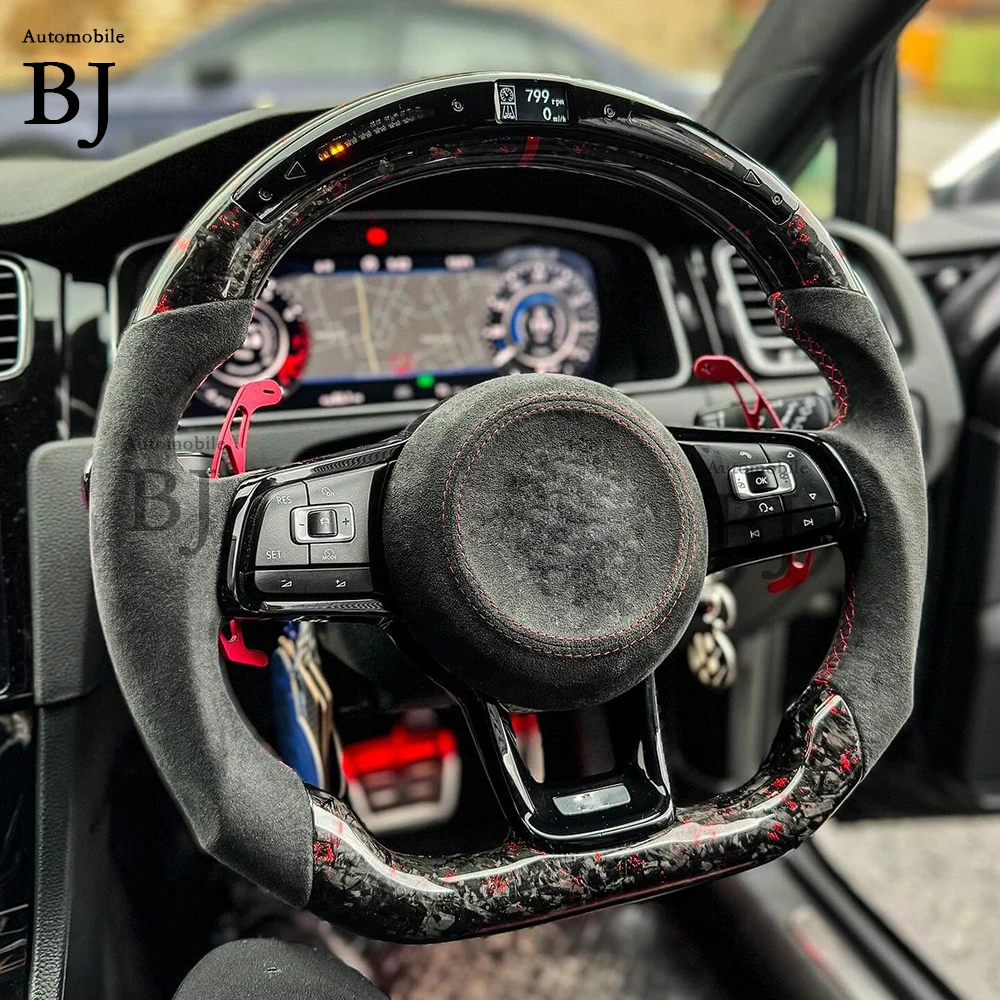 Personalizado-RPM-Racing-Wheel-Volante-de-fibra-de-carbono-LED-Fit-para ...