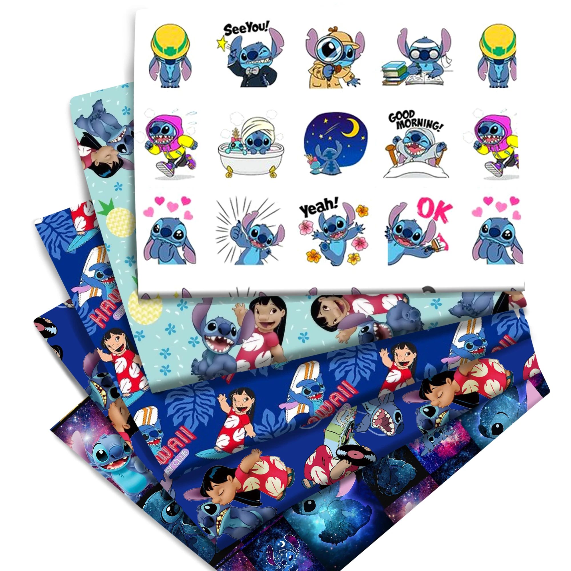 FREE-SHIP-50-145cm-By-Half-Yard-Meter-Cartoon-Lilo-And-Stitch-Print ...