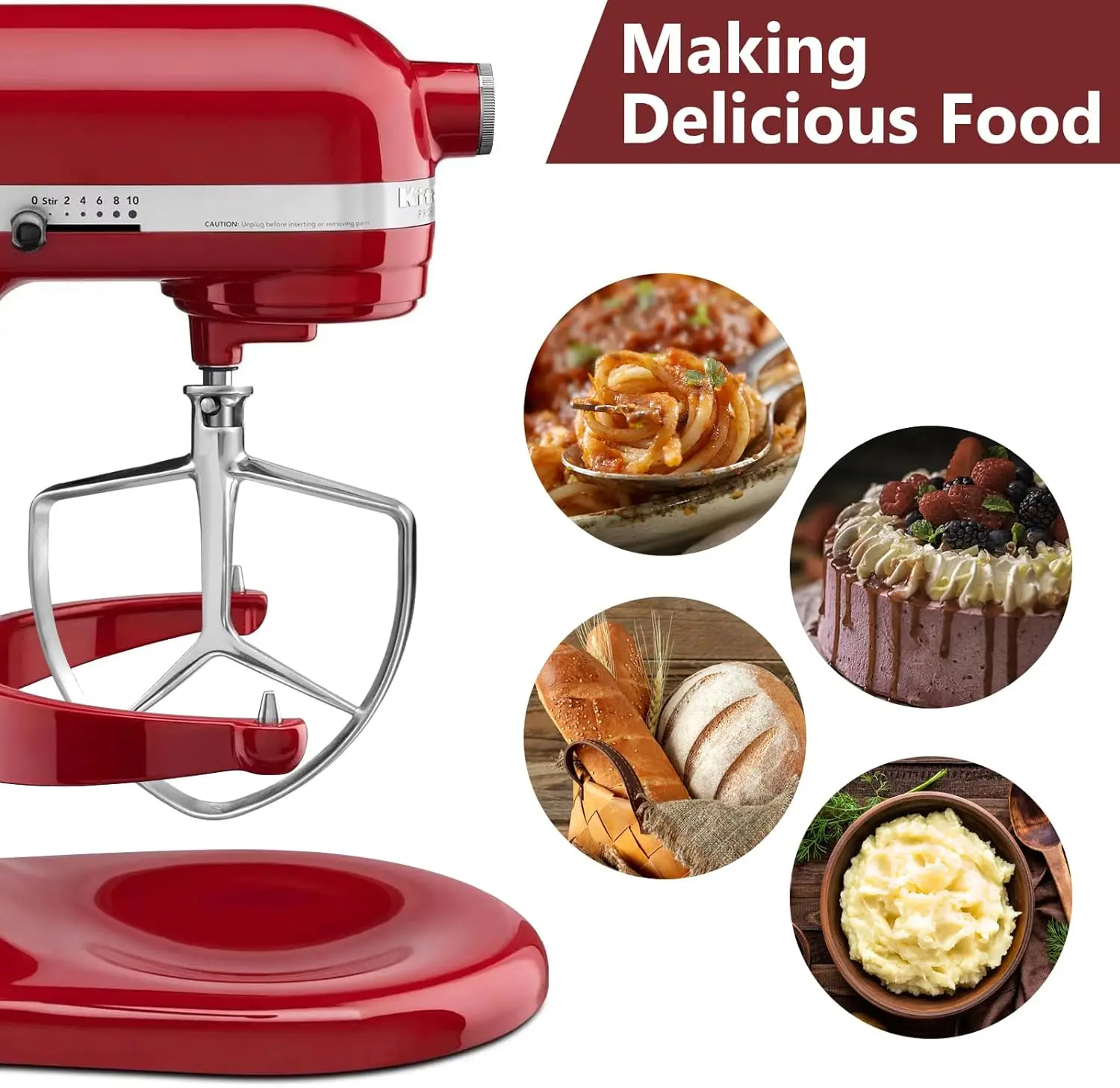 Stainless Steel Flat Beater Attachment for KitchenAid 7 Quart Bowl Lift ...