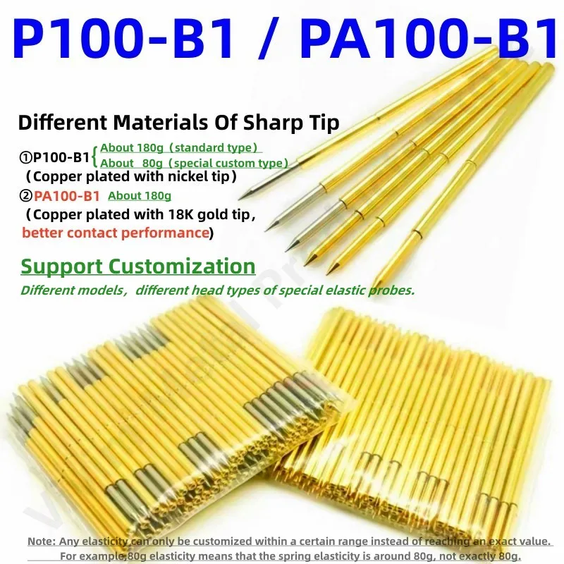 20-100PCS-P100-B1-Spring-Test-Probe-P100-B-Test-Pin-PA100-B-PA100-B1 ...