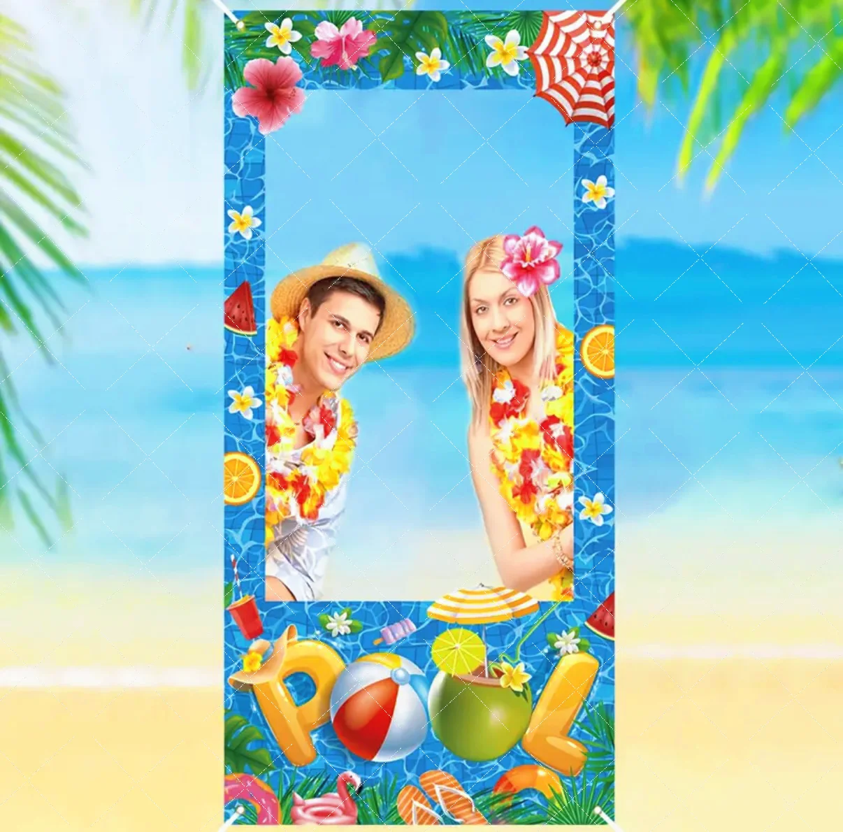 Summer Pool Party Theme Studio Frame Props Birthday Party Decoration ...