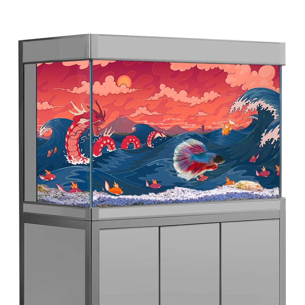 Aquarium-Background-Sticker-Gyarados-Cartoon-Japanese-HD-Printing ...