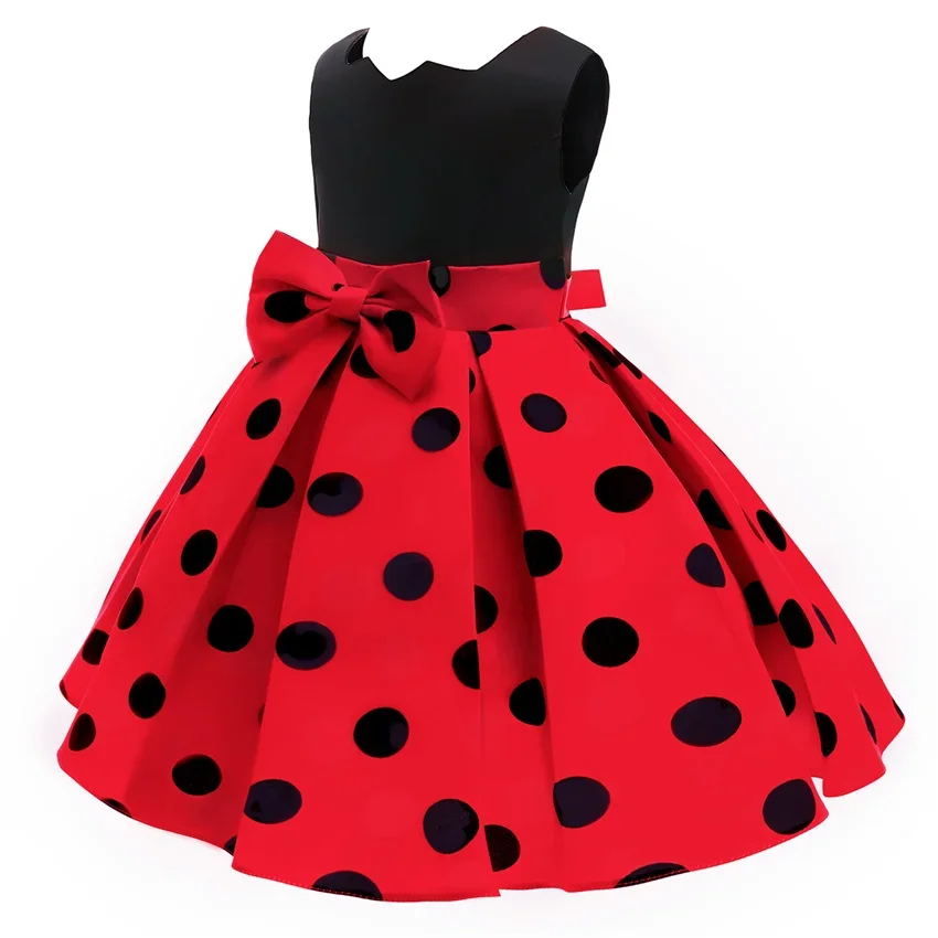Red-Orange-Ladybug-Dresses-Girls-Fancy-Polka-Dot-Carnival-Costumes ...