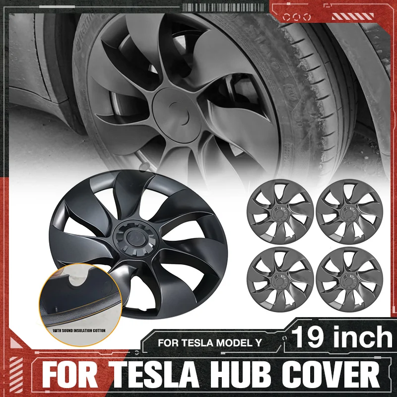 4Pcs/1Pcs For 2021 2022 Tesla Model Y 19 Inch Hub Cap Performance ...