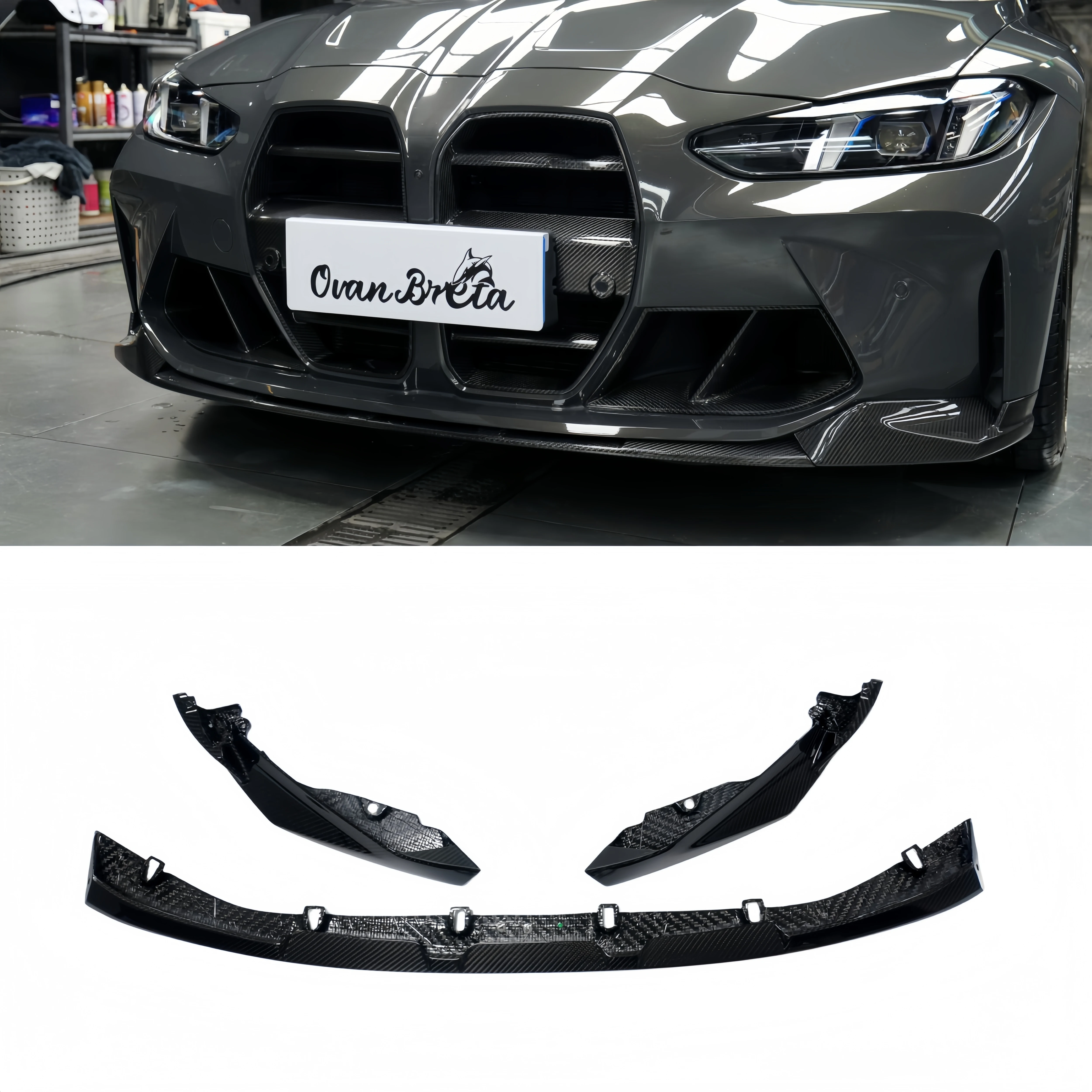 For BMW G80 G82 G83 M3 M4 2021+ MP Style Front Lip BodyKit Dry Carbon ...