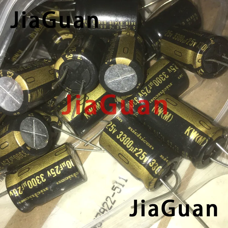 10 pces nichicon kw 25v3300uf 16x25mm capacitor eletrolítico de áudio ...