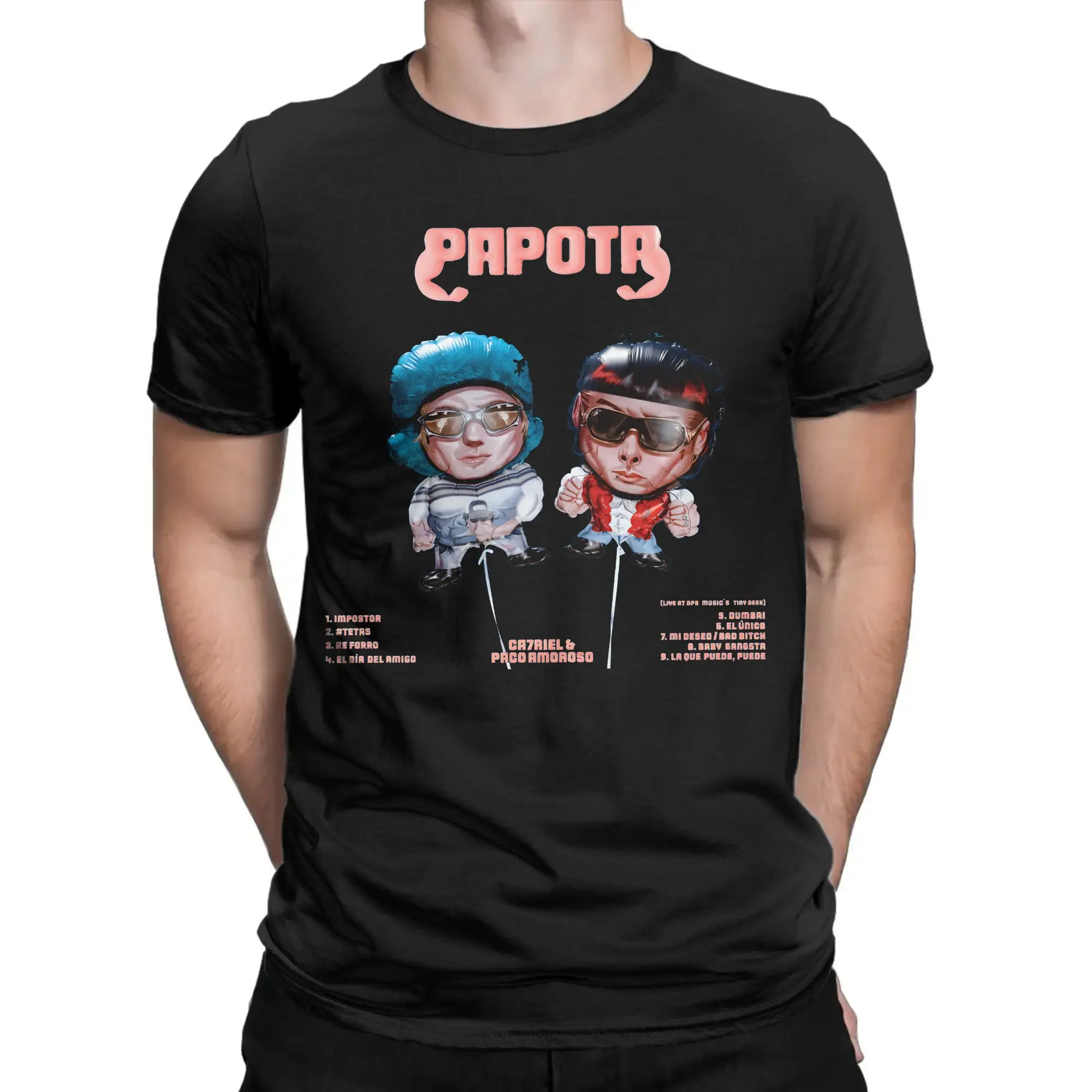 CA7RIEL & Paco Amoroso Papota Tour Graphic Printed T Shirts Men Women ...