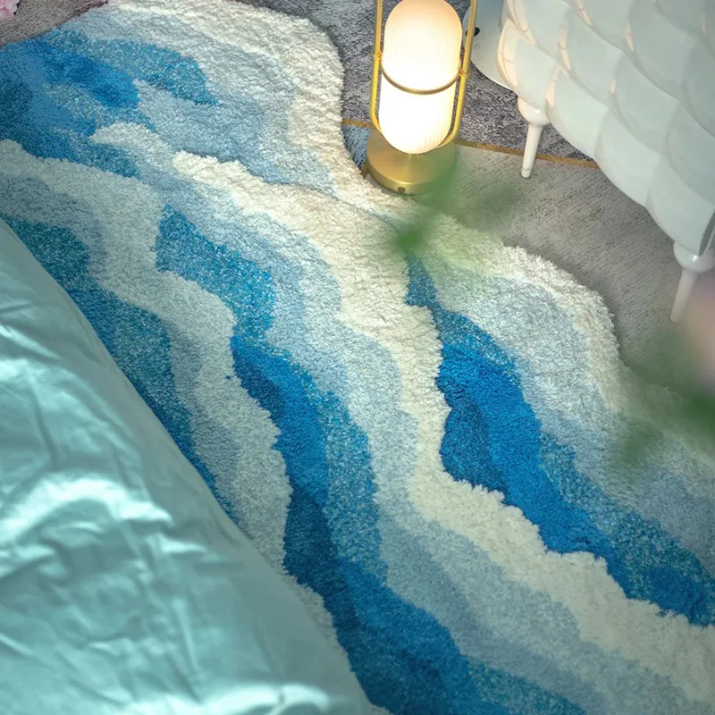 Aesthetic-Wave-Rug-Creative-Tufting-Antislip-Bathroom-Carpet-Ocean-Sea ...
