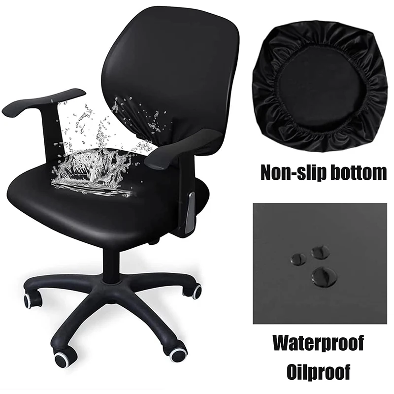 PU-Leather-Elastic-Cushion-Cover-Office-Chair-Cover-Waterproof-Anti ...
