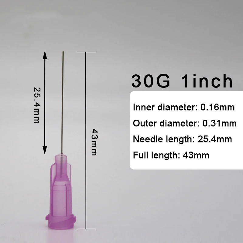 30G Dispensing Needles Wholesale Syringe Needle 1inch Length, Blunt Tip, Screw Interface , Non ...