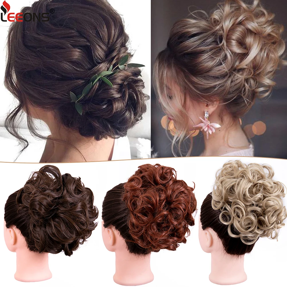 Short-Synthetic-Messy-Curly-Hair-Bun-Extension-Easy-Stretch-Hair-Combs ...